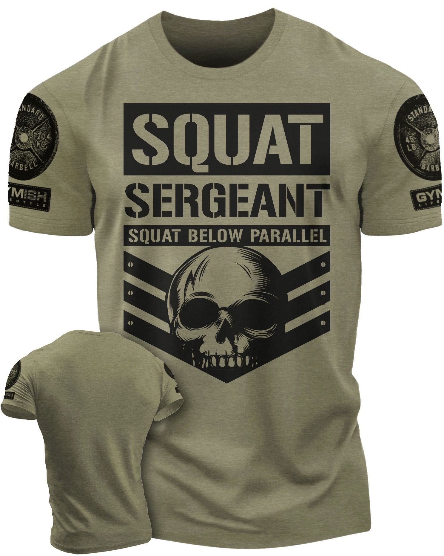 Squat Sergeant Workout T-Shirt, Funny Gym Shirts, Lifting T-Shirt, Deadlift – Gymish