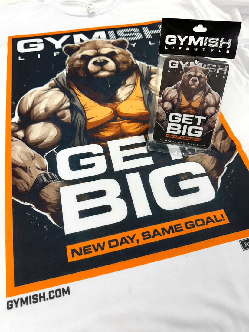Bear Get Big Gym Funny Workout T-Shirt for Men with Air Freshner Gift ...