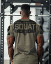 094- Squat Squad Rubber Back Design Gym Shirt for men – Gymish