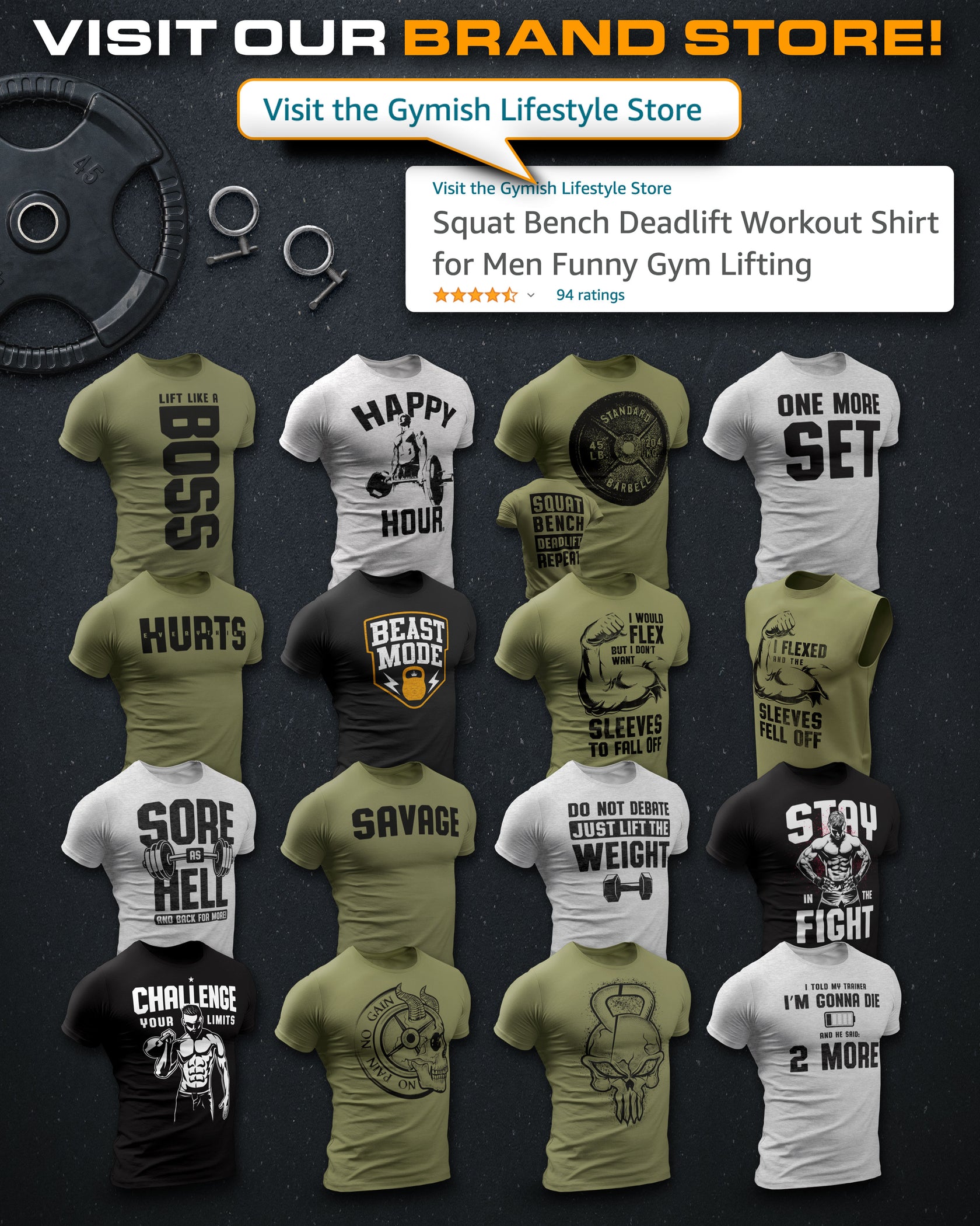 085. Gymish Lifestyle Leg Day Parking Permit Workout Shirts for Men