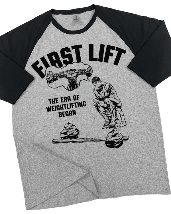 038. RAGLAN First Lift Workout Gym T-Shirt for Men – Gymish